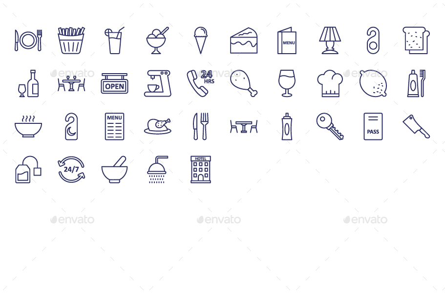 500+ Guest House & Lodge Vector Icons Pack, Icons | GraphicRiver
