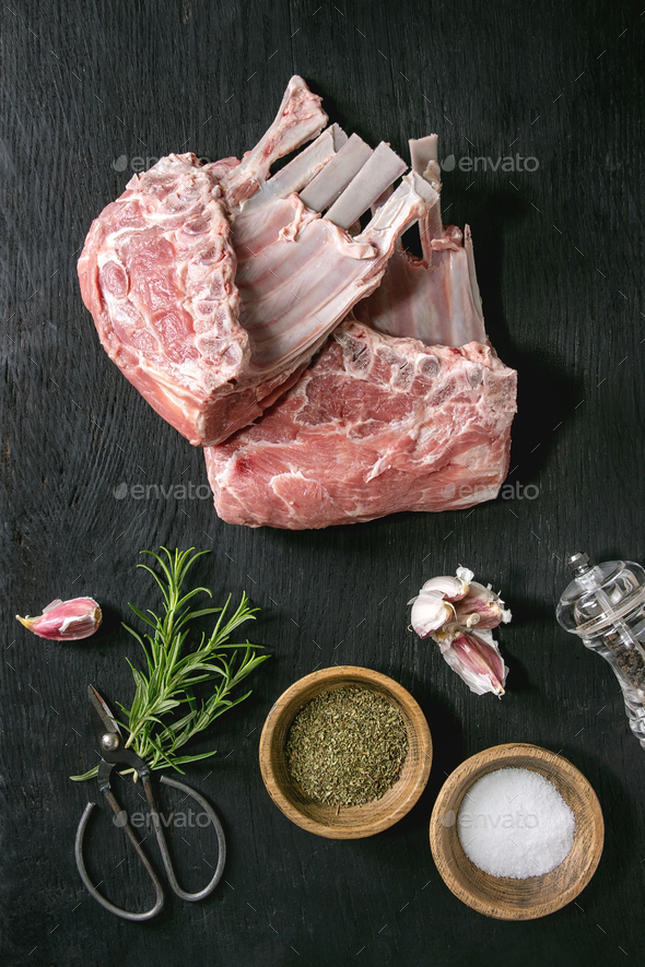 Raw rack of lamb Stock Photo by NatashaBreen | PhotoDune