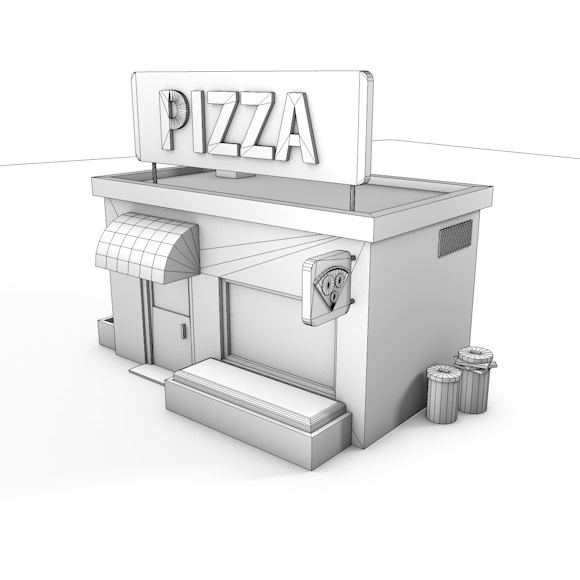 Low Poly Pizza Shop by torhan | 3DOcean