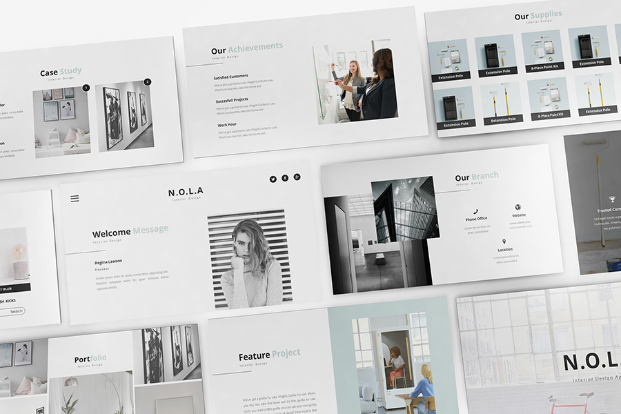 Nola Interior Design Keynote Template, Presentation Templates ...
