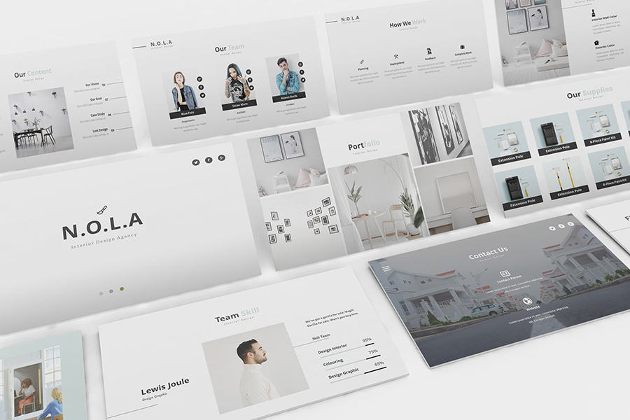 Nola Interior Design Keynote Template, Presentation Templates ...