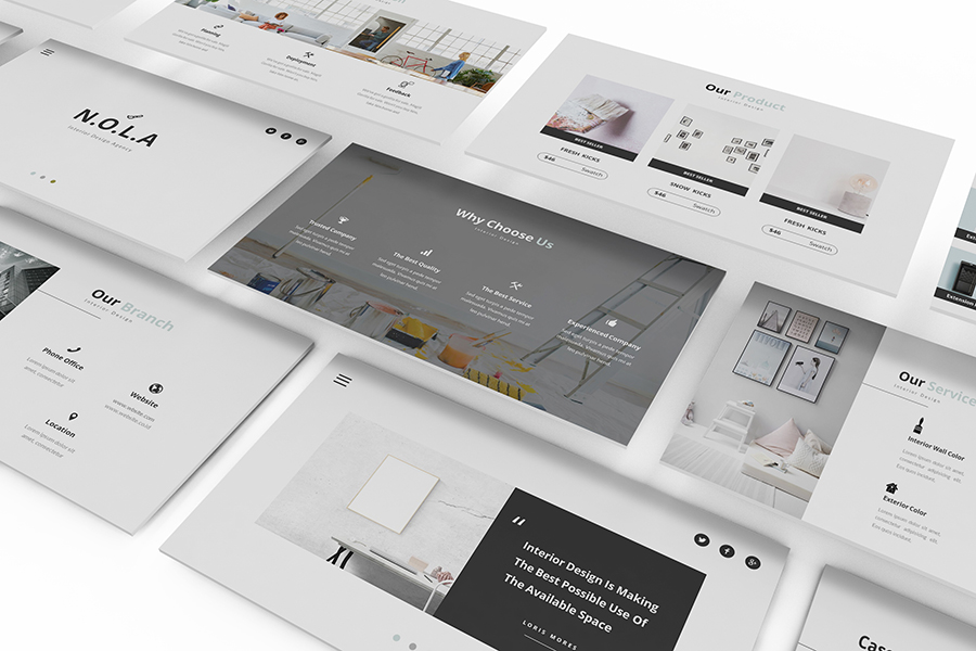 Nola Interior Design Keynote Template, Presentation Templates ...