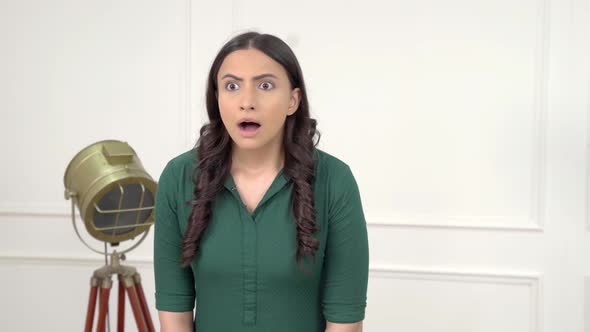 Shocked Indian woman, Stock Footage | VideoHive