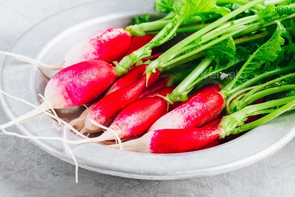 Fresh raw organic radishes in a bowl Stock Photo by nblxer | PhotoDune