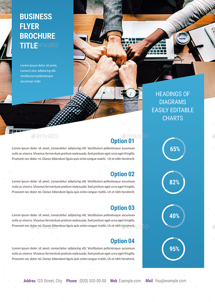 Universal Two-Sided Flyer With Diagonal Elements, Print Templates ...