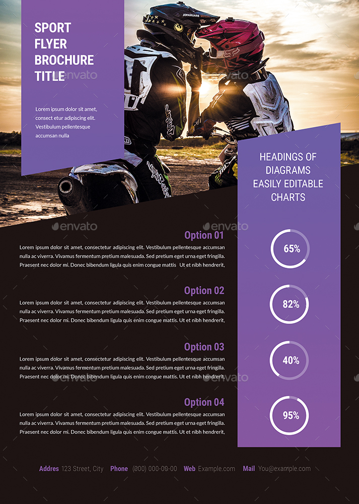 Universal Two-Sided Flyer With Diagonal Elements, Print Templates ...