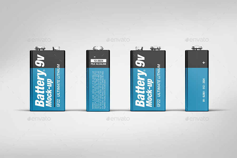 Battery 9v Mock-up, Graphics | GraphicRiver