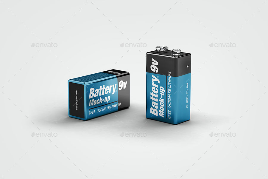 Battery 9v Mock-up, Graphics | GraphicRiver