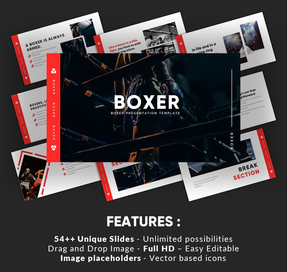 Boxer - Boxing and Sports Powerpoint Template, Presentation Templates