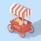Low Poly Popcorn Cart by torhan | 3DOcean