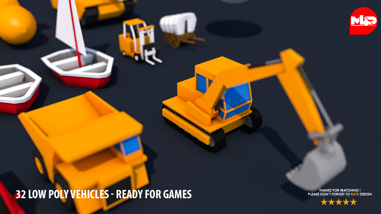 32 Low Poly Vehicles - Ready for Games by multimedia4d | 3DOcean
