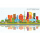 Rotterdam Netherlands City Skyline with Color Buildings, Vectors ...
