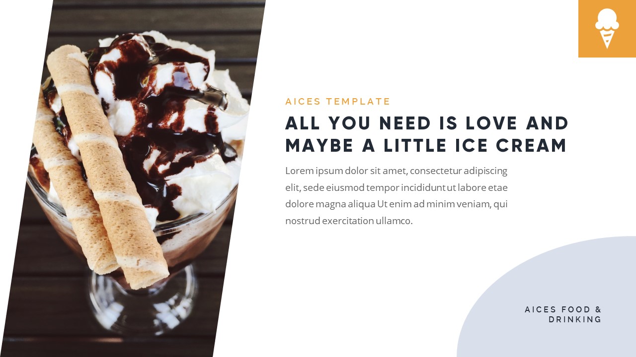 Aices - Ice Cream & Food Google Slides Template, Presentation Templates