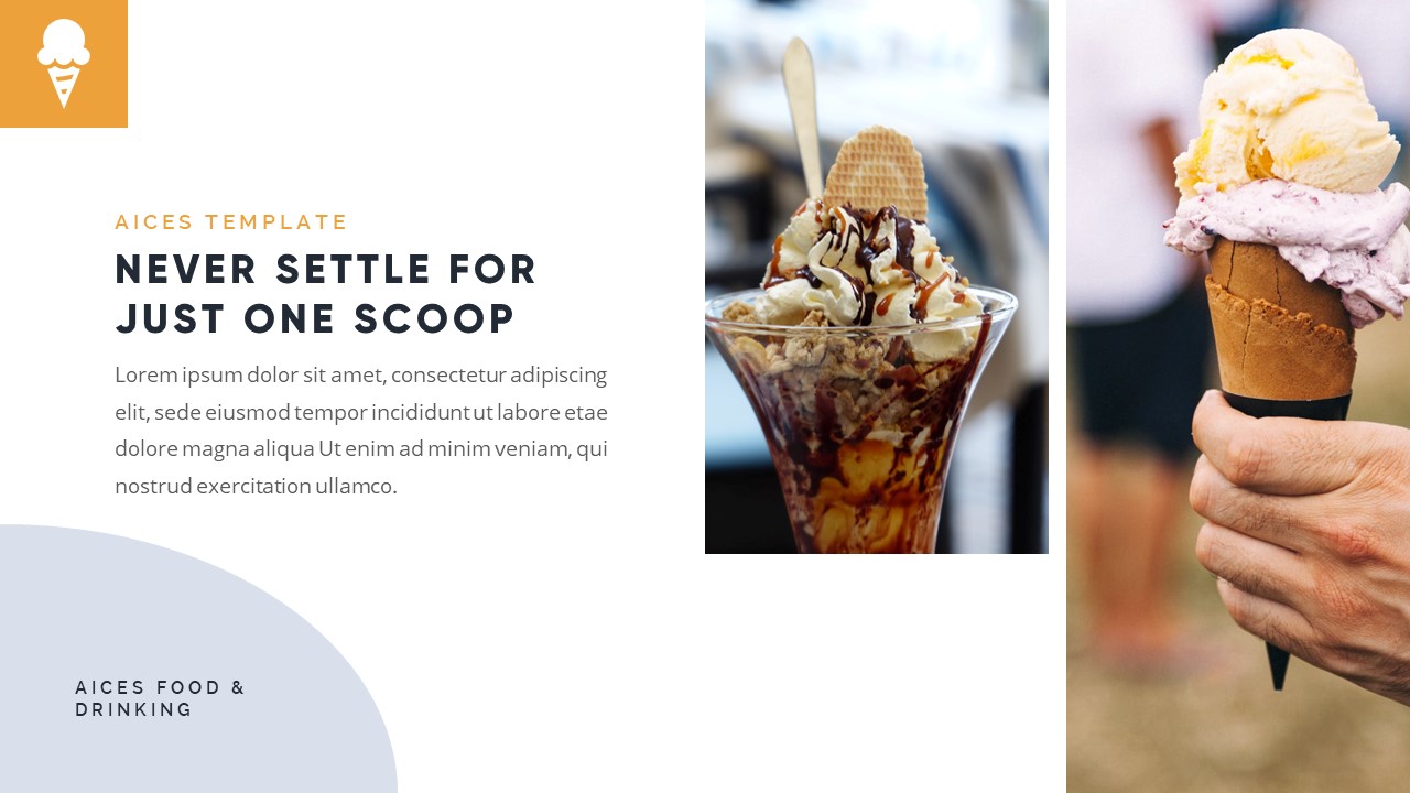 Aices - Ice Cream & Food Google Slides Template, Presentation Templates