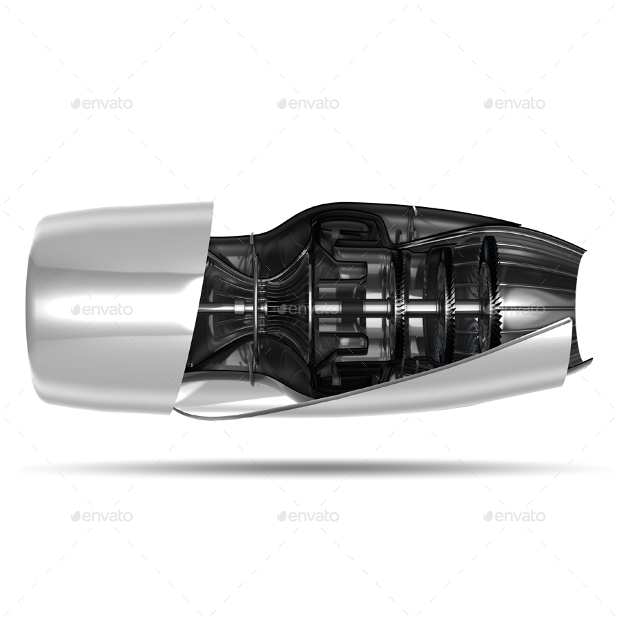 Realistic Jet Engine, Graphics | GraphicRiver