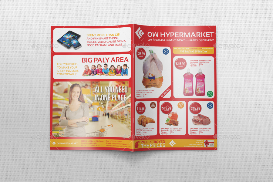 Supermarket Catalog Brochure Bundle Template Vol.2, Print Templates