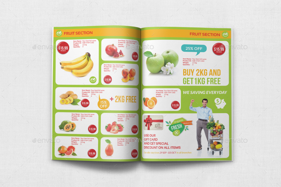 Supermarket Catalog Brochure Bundle Template Vol.2, Print Templates