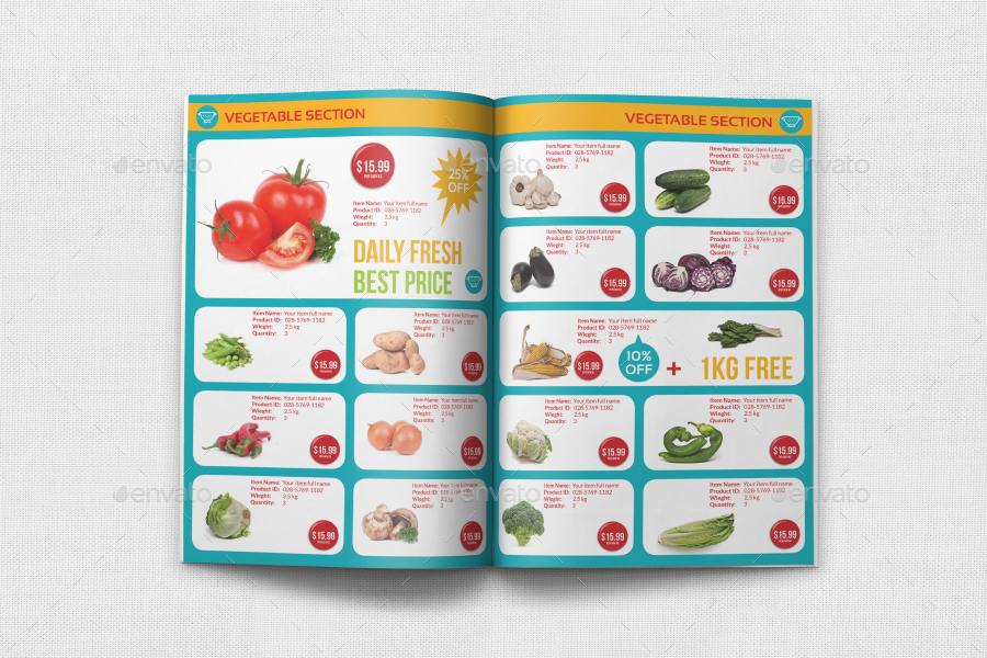 Supermarket Catalog Brochure Bundle Template Vol.2, Print Templates