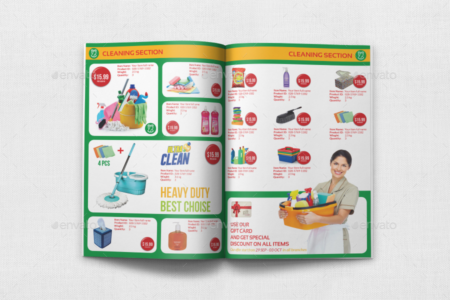 Supermarket Catalog Brochure Bundle Template Vol.2, Print Templates