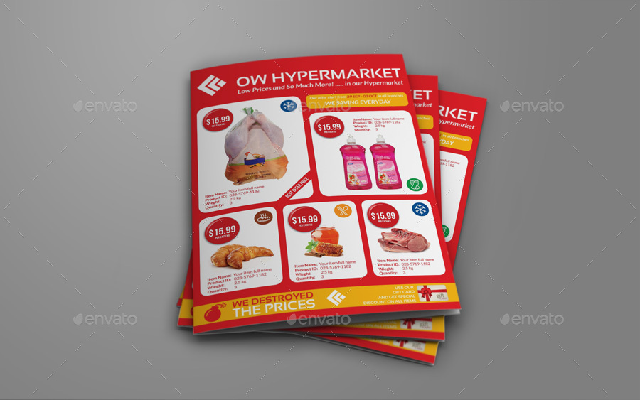 Supermarket Catalog Brochure Bundle Template Vol.2, Print Templates
