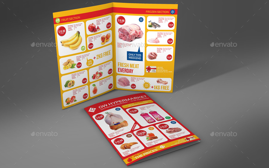 Supermarket Catalog Brochure Bundle Template Vol.2, Print Templates