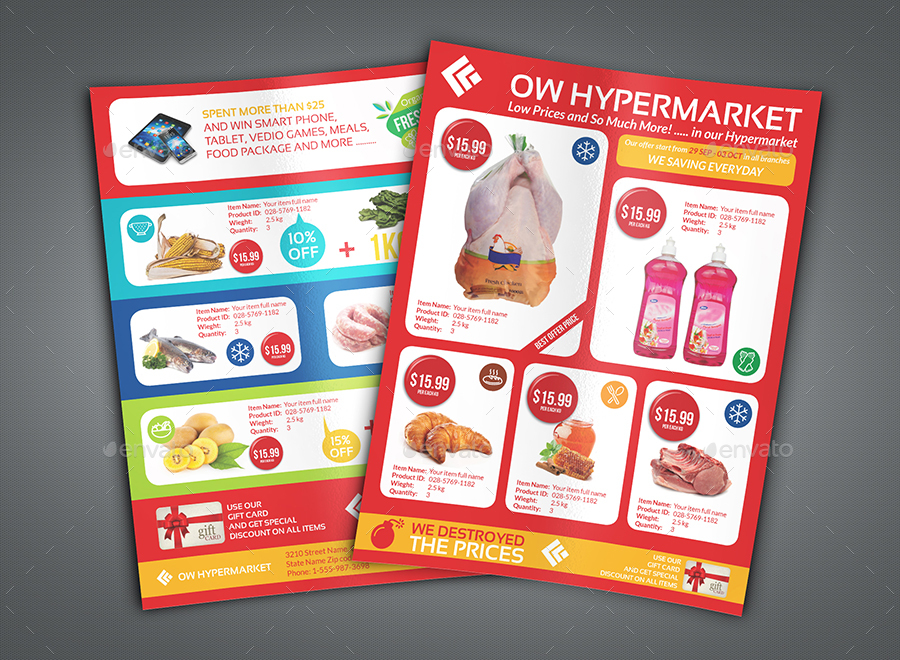 Supermarket Catalog Brochure Bundle Template Vol.2, Print Templates