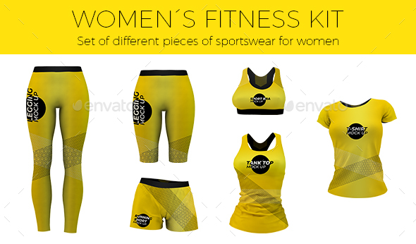 Women Fitness Kit Mock-up, Graphics | GraphicRiver