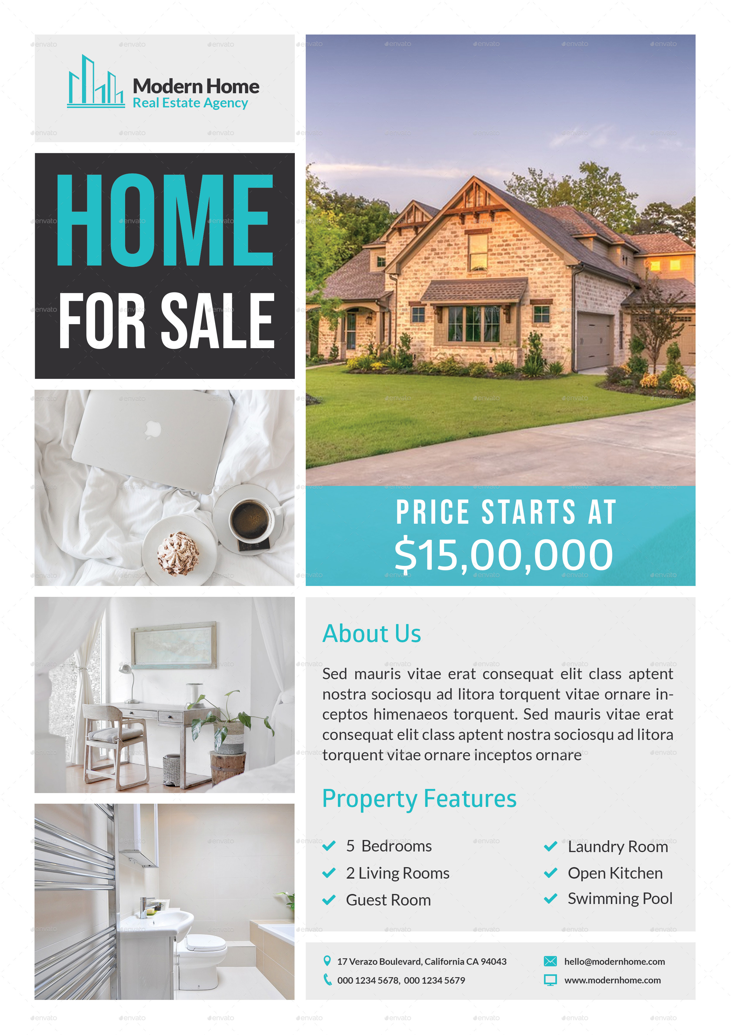 Real Estate Flyer Template by amirpalashi | GraphicRiver