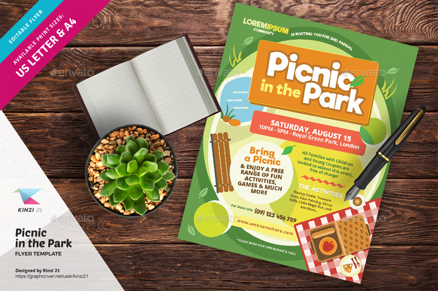 Picnic in the Park Flyer Template, Print Templates | GraphicRiver
