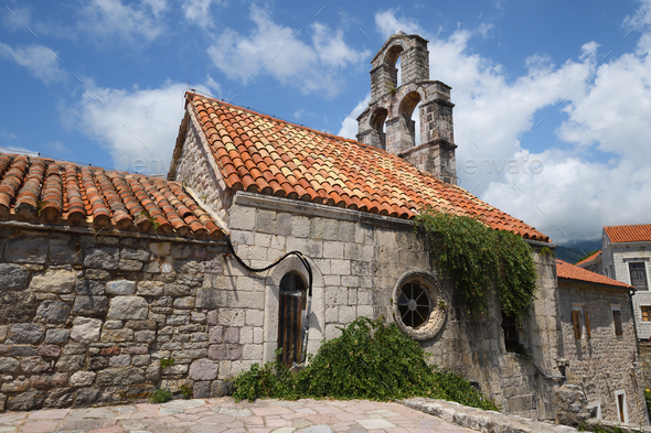Santa Maria in Punta church in old town of Budva, Montenegro Stock ...