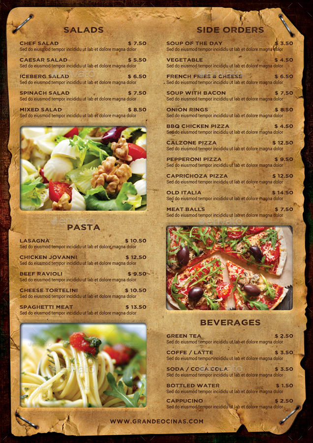 Vintage Menu Template, Print Templates | GraphicRiver