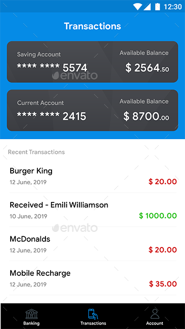 Online Banking App UI Kit| Wallet App UI Kit| Net Banking App UI Kit ...