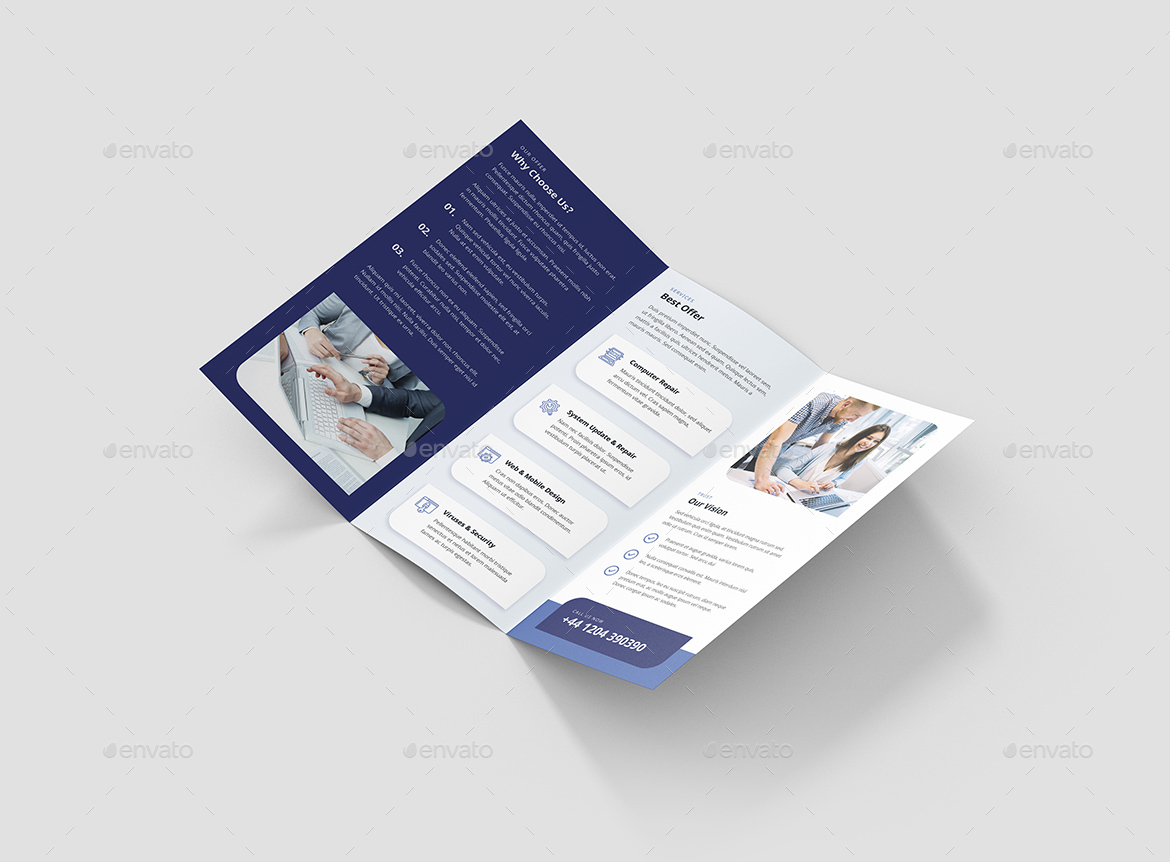 IT Services – Brochures Bundle Print Templates 5 in 1, Print Templates