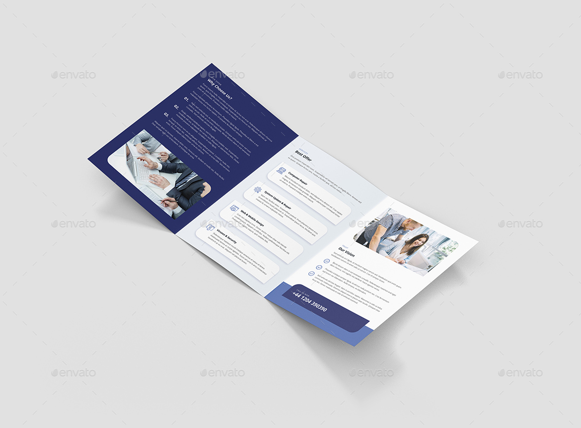 IT Services – Brochures Bundle Print Templates 5 in 1, Print Templates