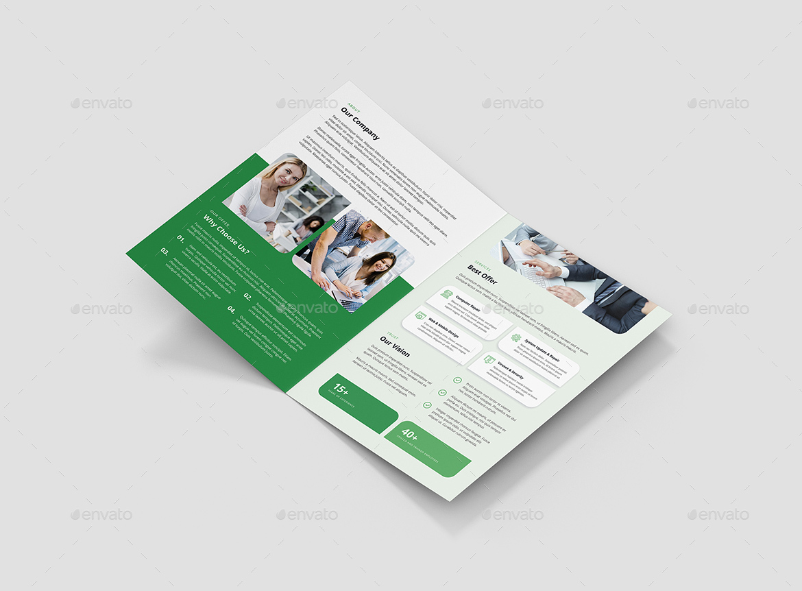 IT Services – Brochures Bundle Print Templates 5 in 1, Print Templates