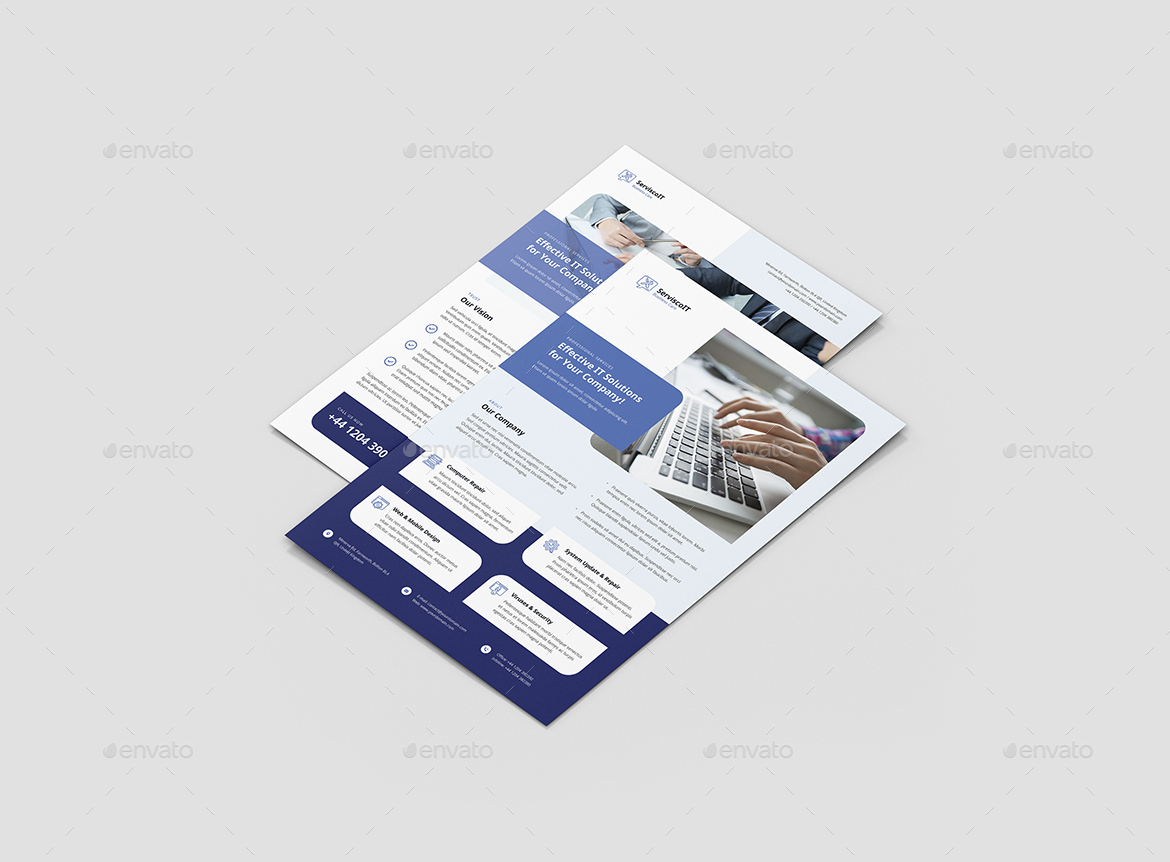 IT Services – Brochures Bundle Print Templates 5 in 1, Print Templates