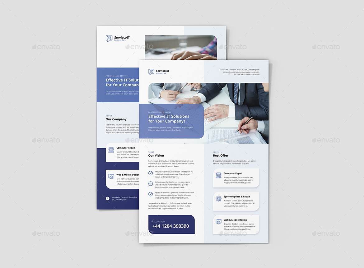 IT Services – Brochures Bundle Print Templates 5 in 1, Print Templates