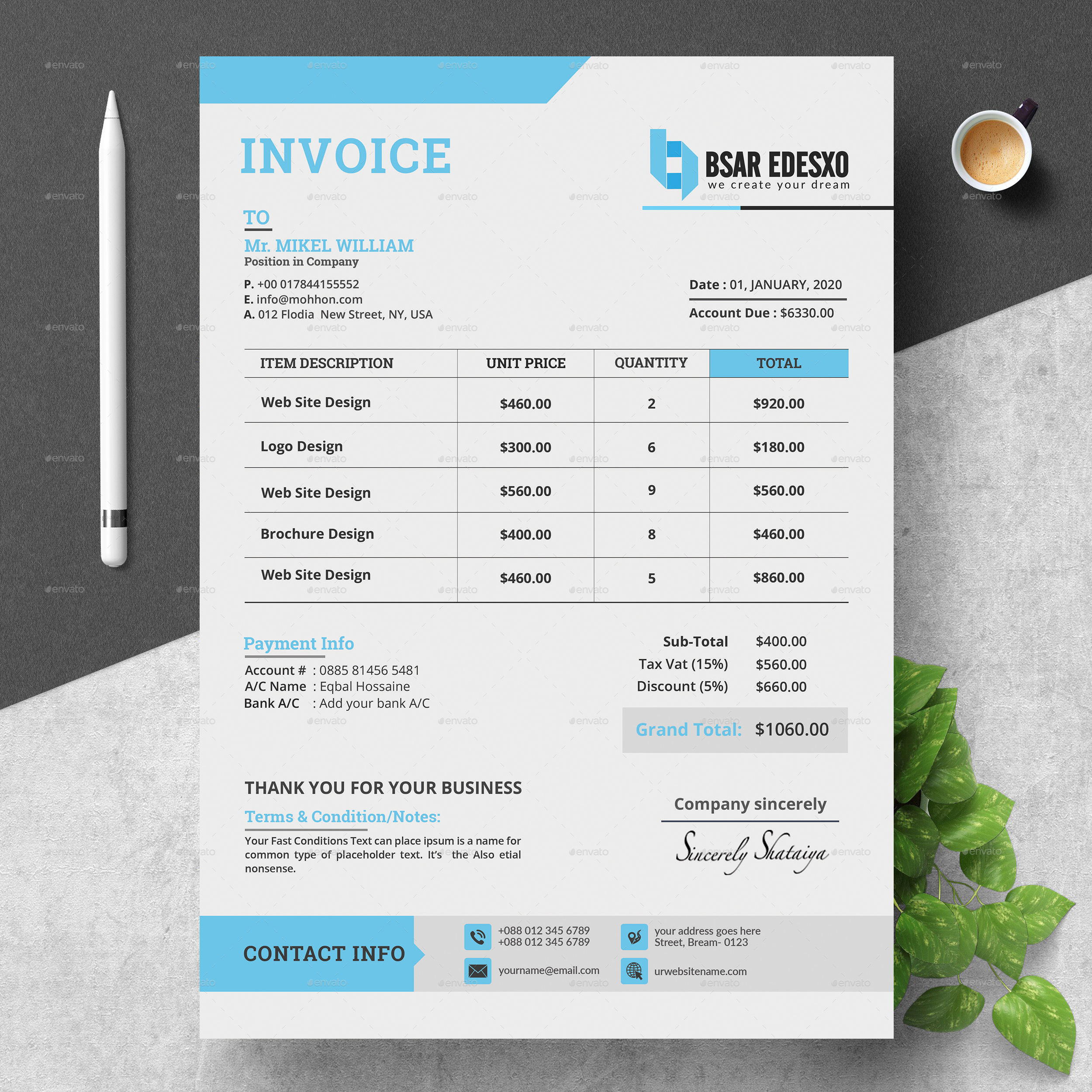 Invoice, Print Templates | GraphicRiver