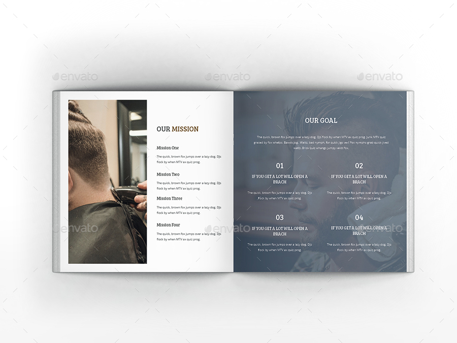 Mr.Barber Barbershop Square Brochure Template, Print Templates ...