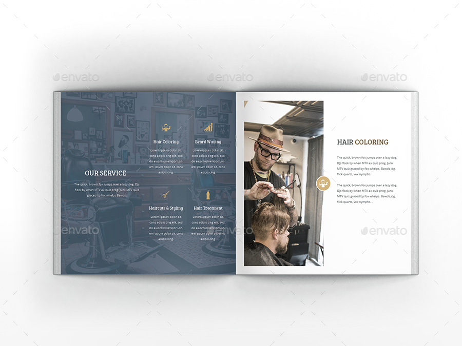 Mr.Barber Barbershop Square Brochure Template, Print Templates ...