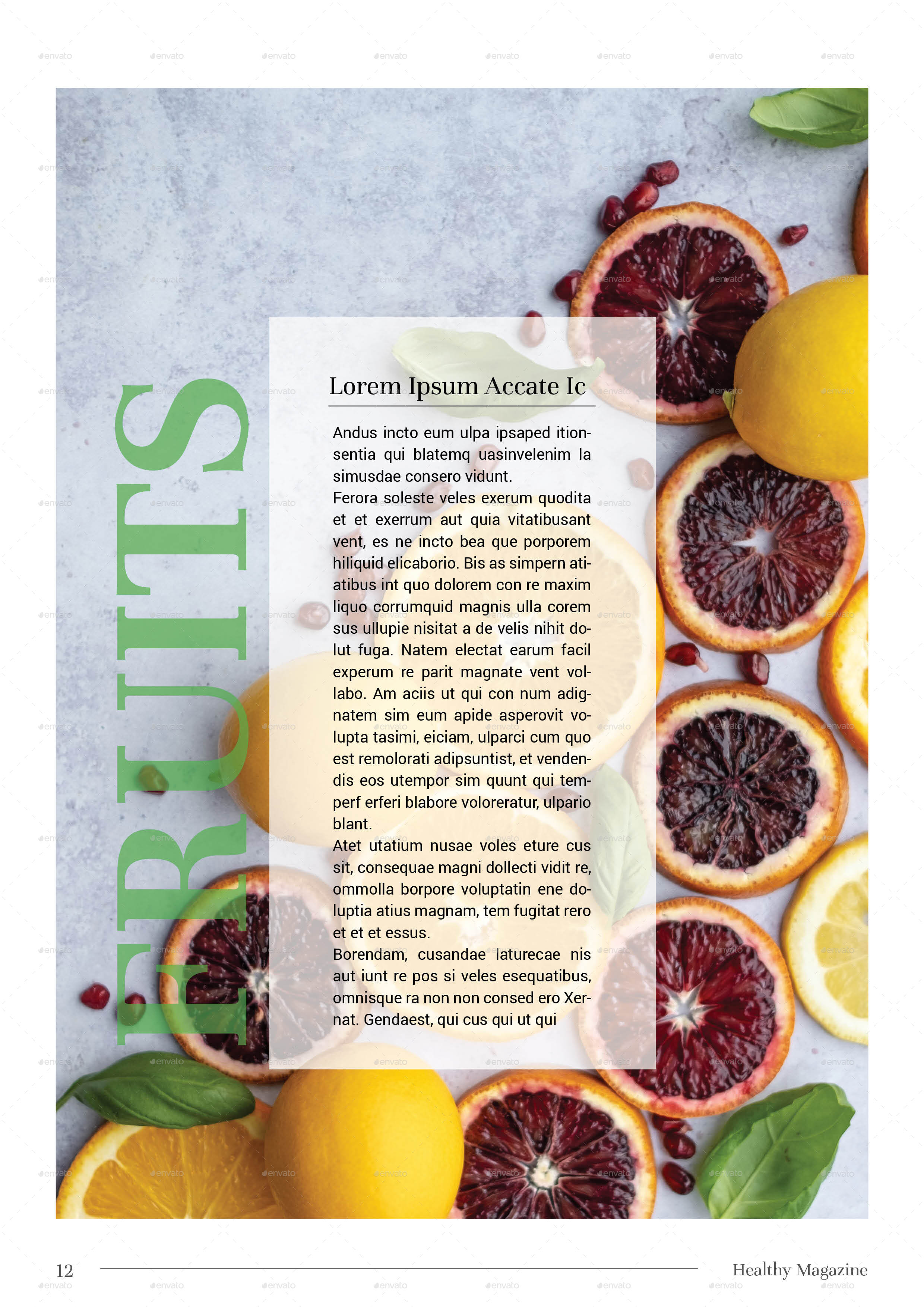 Healthy Magazine Indesign Template, Print Templates | GraphicRiver