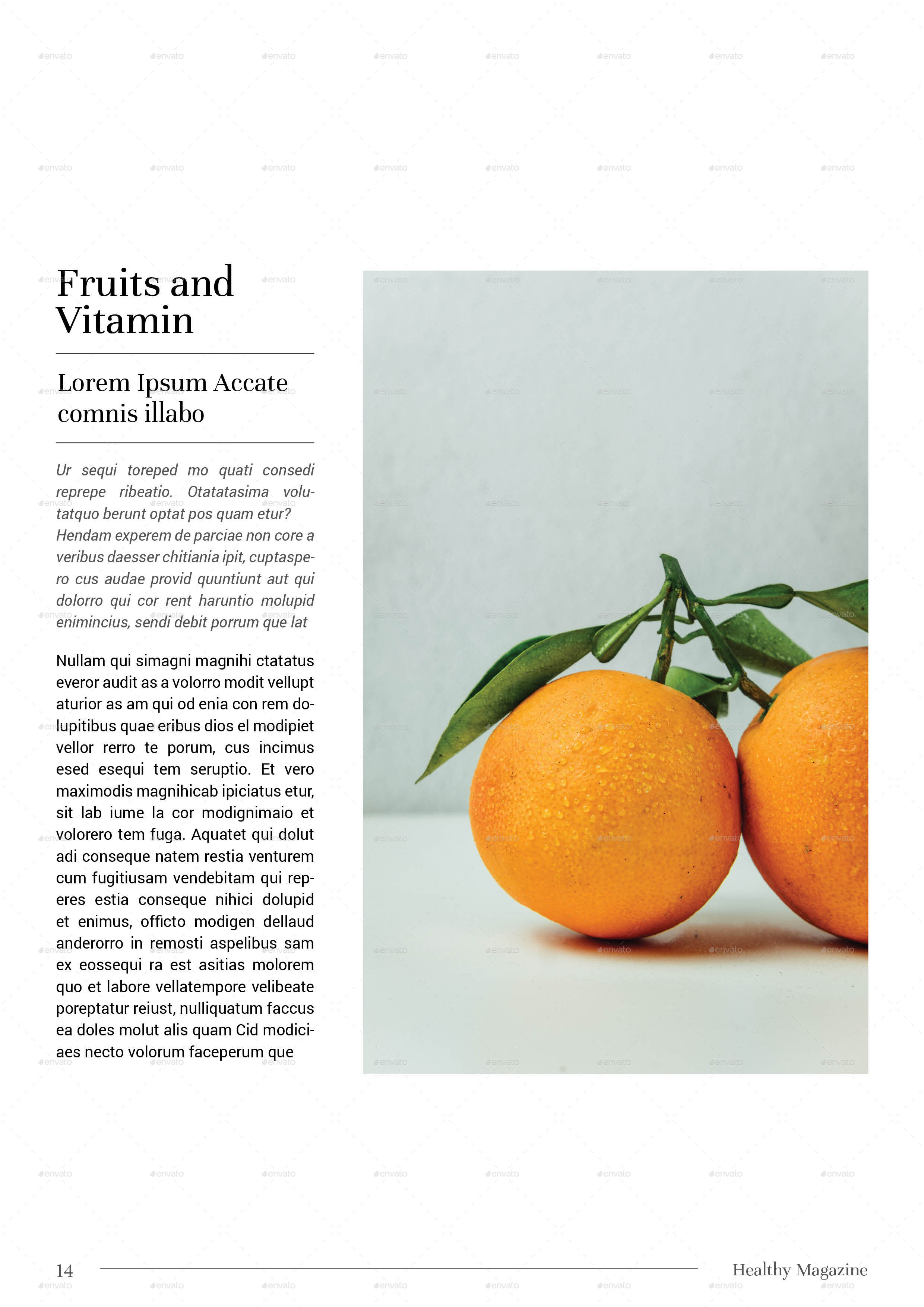 Healthy Magazine Indesign Template, Print Templates | GraphicRiver