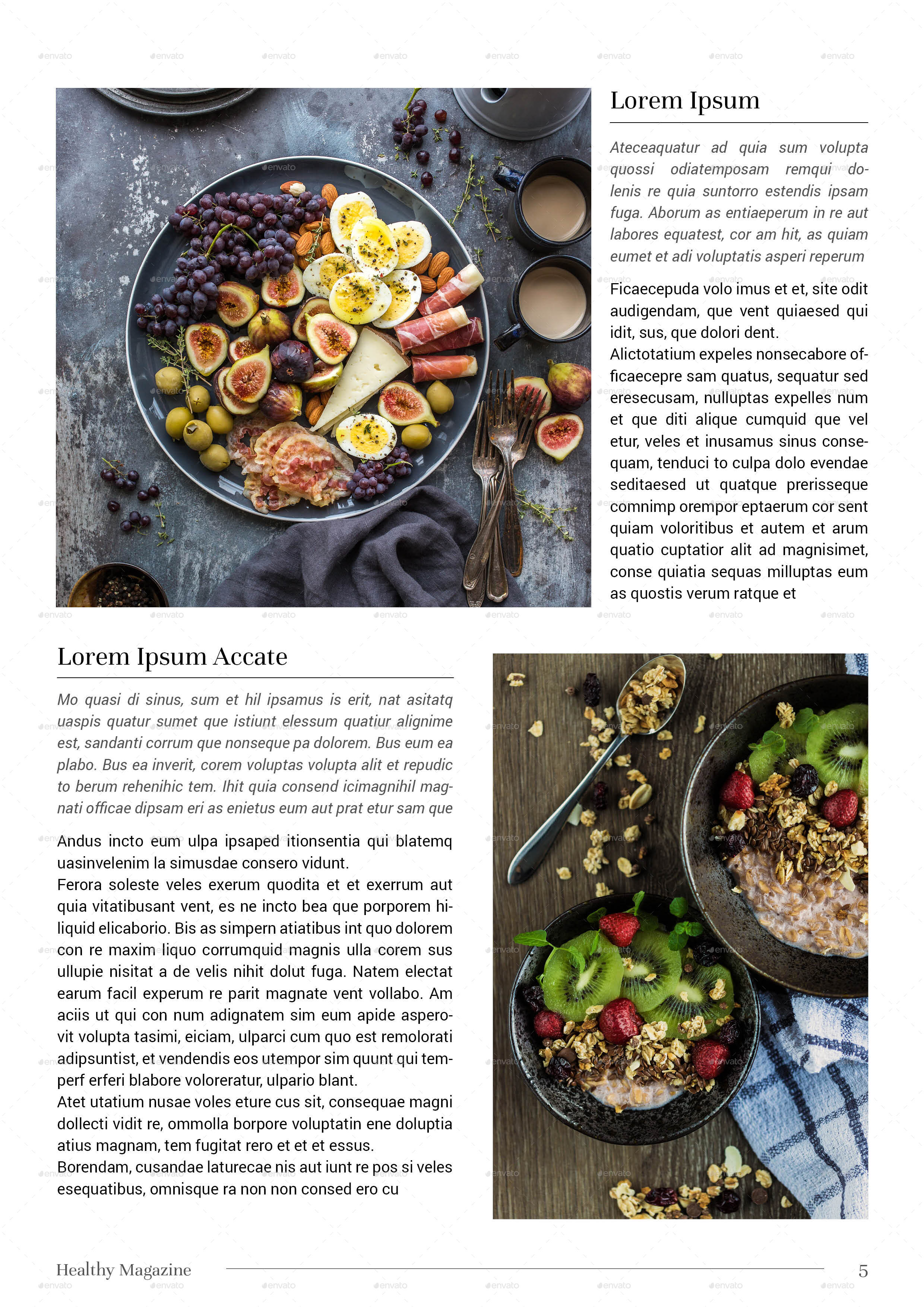 Healthy Magazine Indesign Template, Print Templates | GraphicRiver