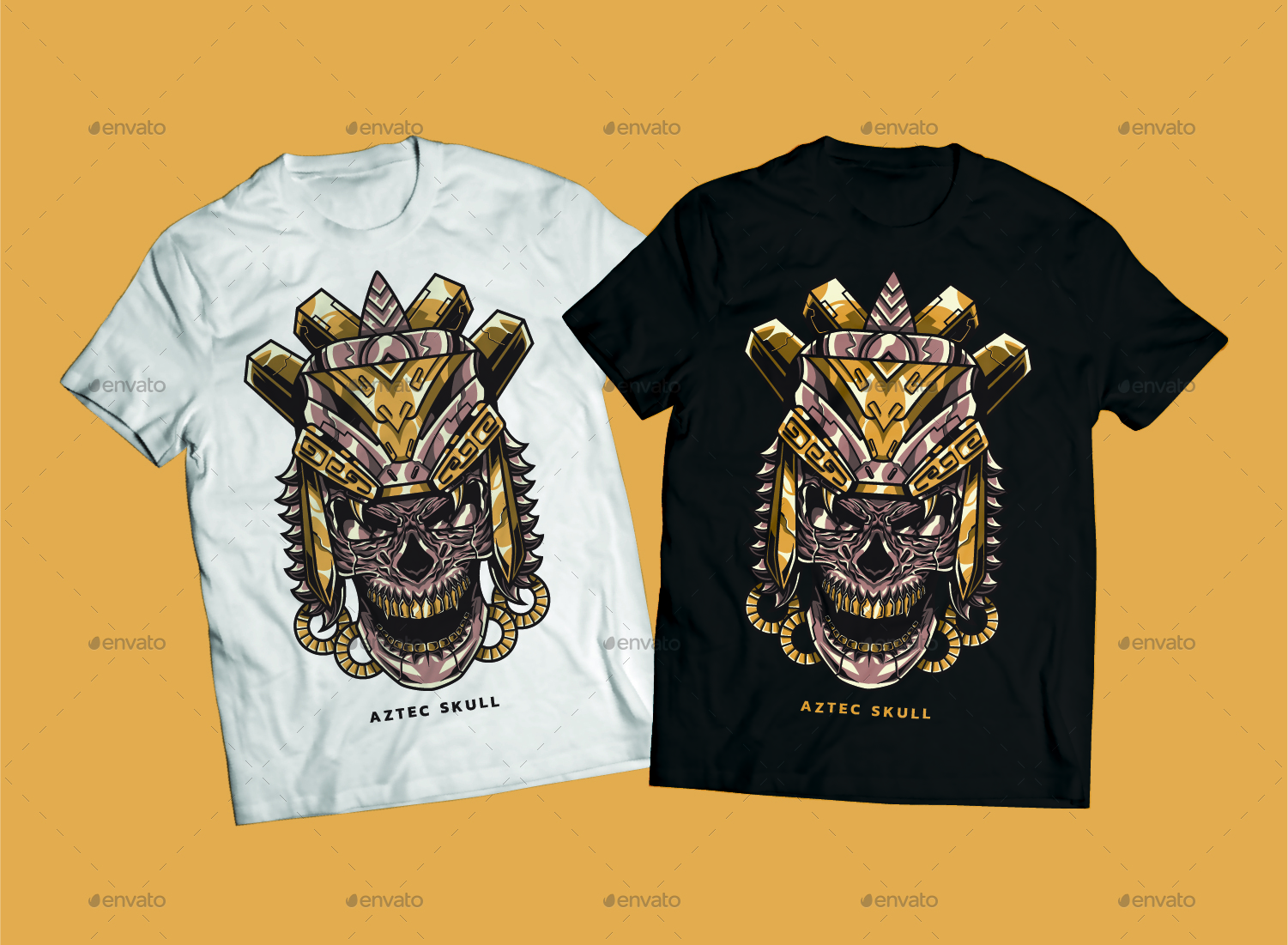 Aztec Skull T-Shirt Design, T-Shirts | GraphicRiver