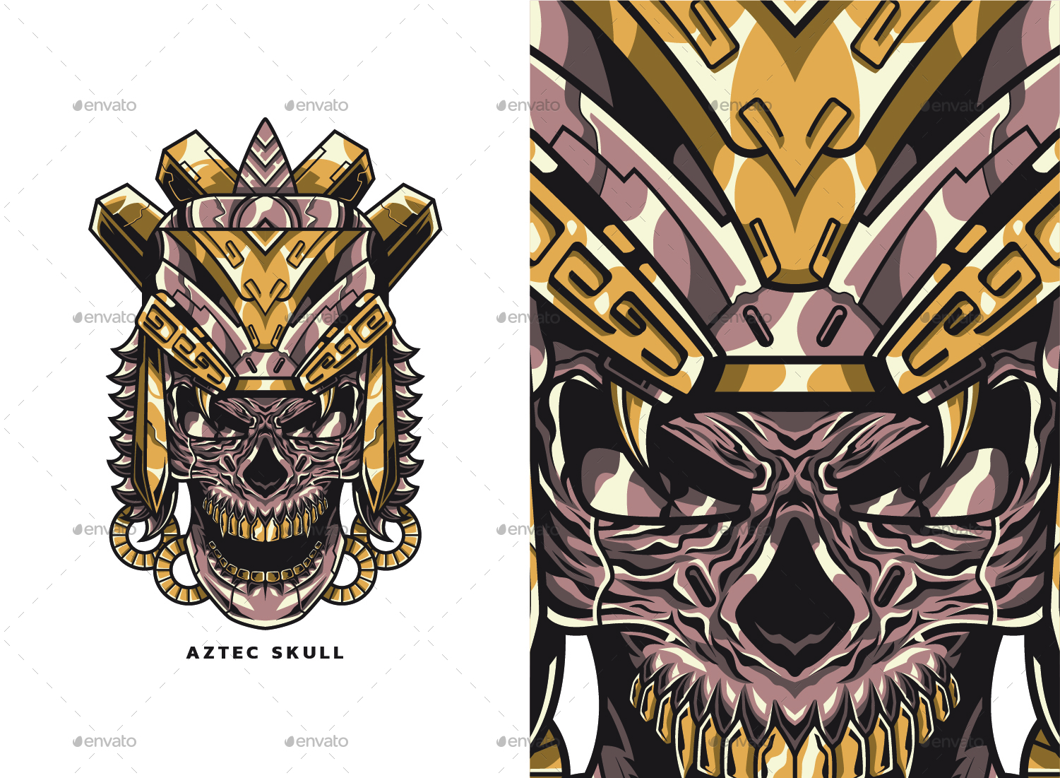 Aztec Skull T-Shirt Design, T-Shirts | GraphicRiver