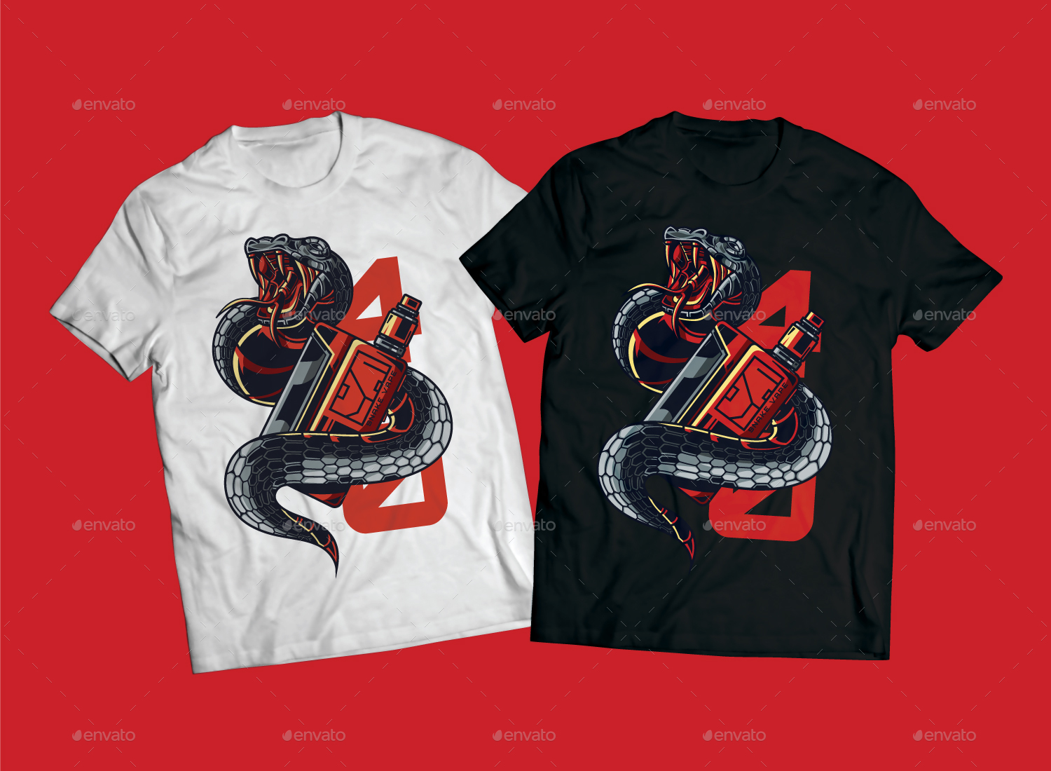 Snake Vape T-Shirt Design, T-Shirts | GraphicRiver