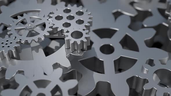 gear animation, cogwheel, mechanical movement, engineering background ...