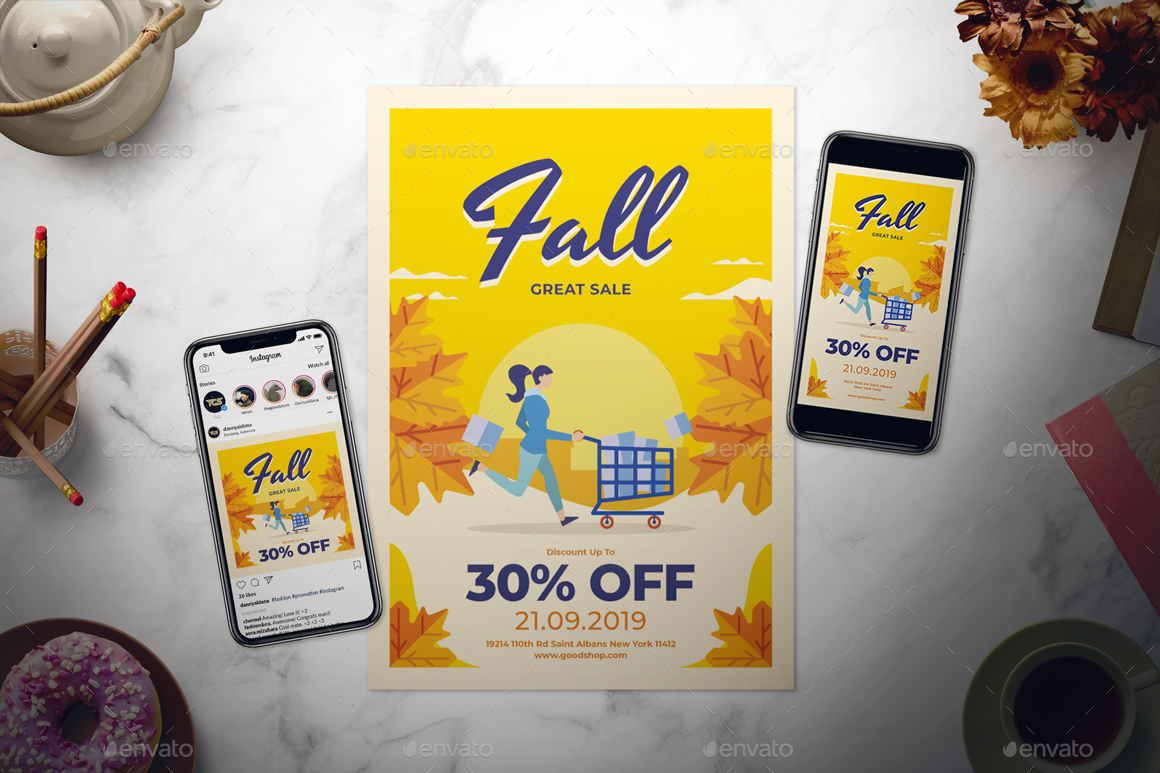 Fall Sale Flyer Set, Print Templates | GraphicRiver