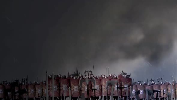 Roman Legion Battle Formations Standing In Front Of An Army Before ...