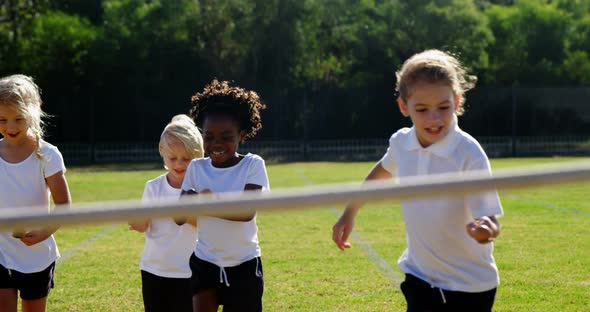 Children playing lemon and spoon race, Stock Footage | VideoHive